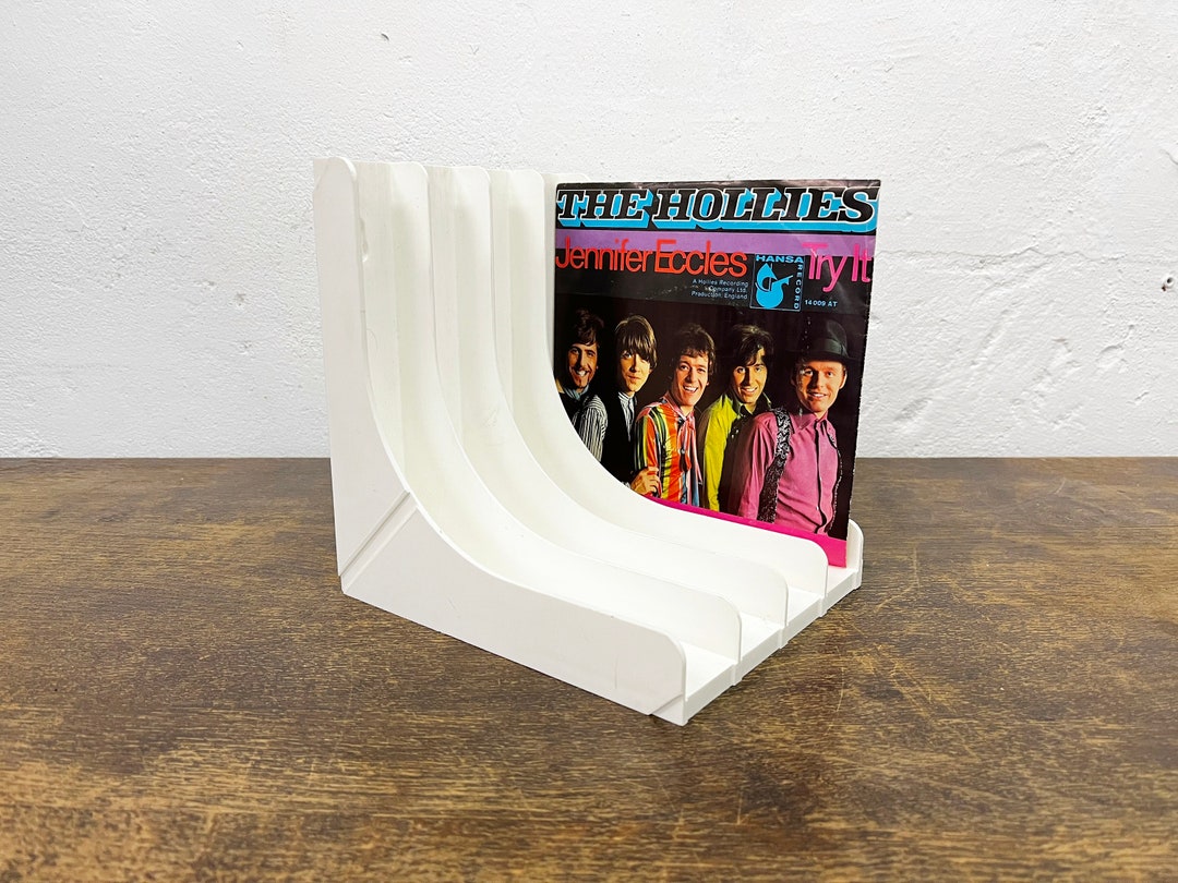 80s Record Stand White / Plastic Stand Singles / Vinyl Stand / Vintage ...