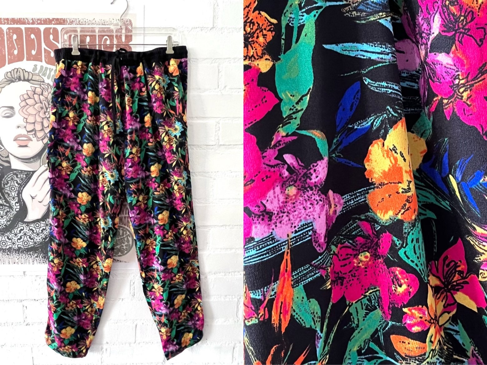 1990s Pants Colorful / Flower Pants / Summer Pants / True - Etsy