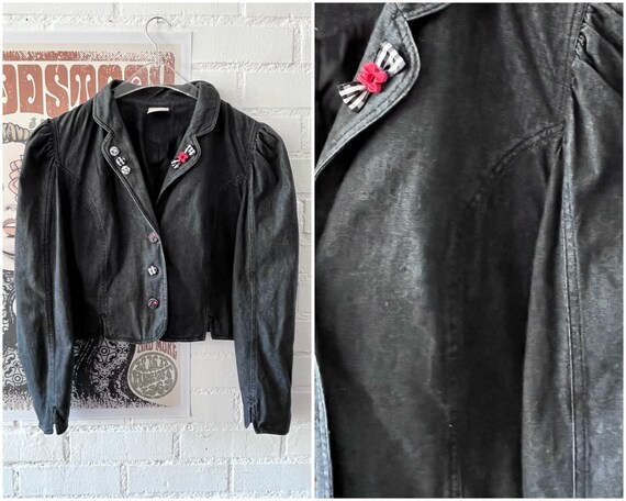 1970s country house jacket with puff sleeves / vintag… - Gem