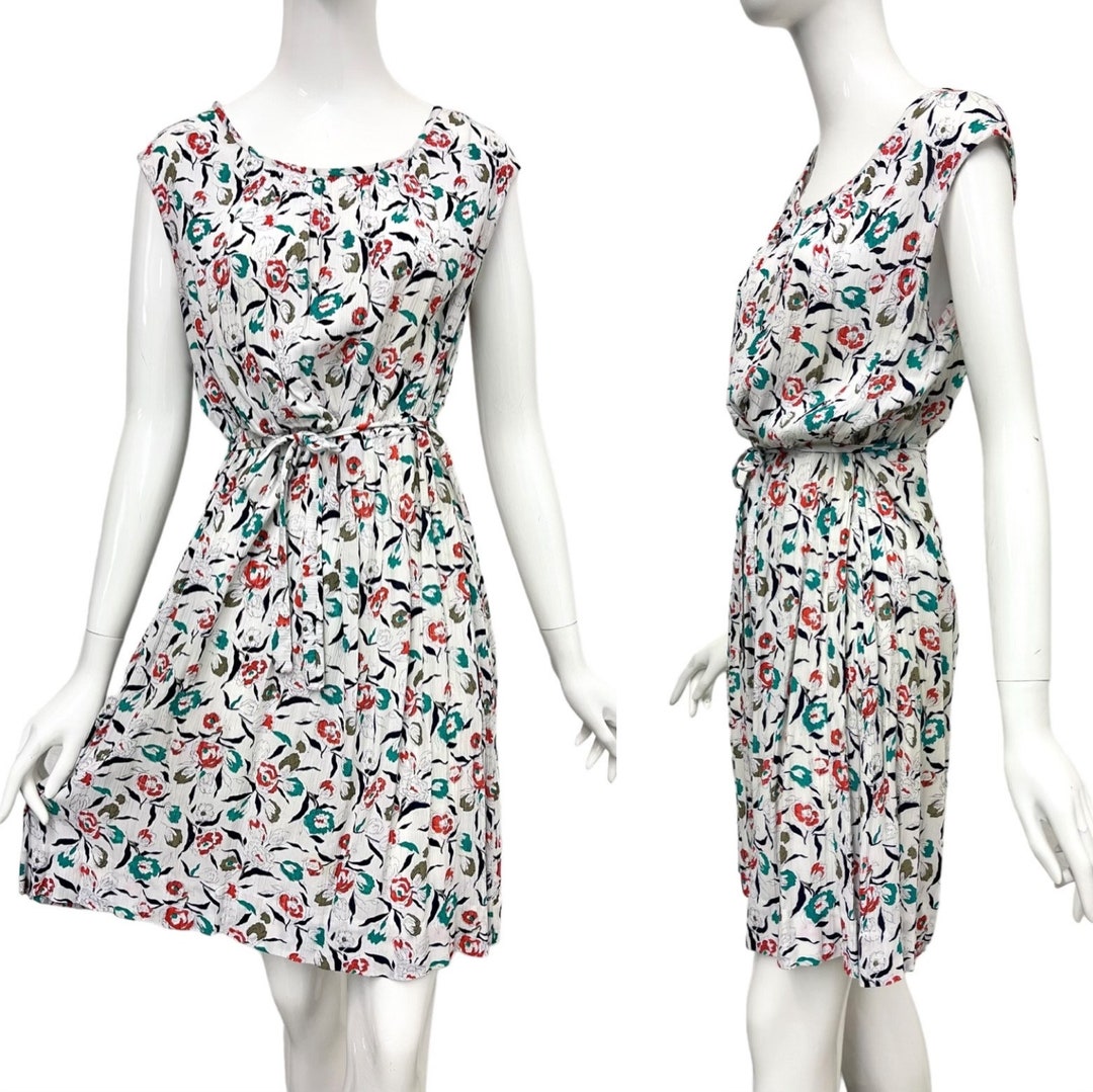 1970s Dress Midi / Vintage Dress / Summer Dress / Colorful Dress / True ...