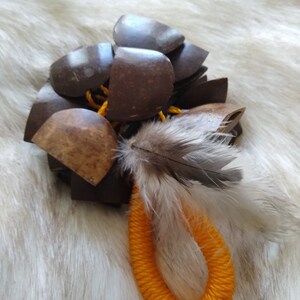 Coconut Seed Shaker/coco Ghungroo/shaman Rattle/natural Feather ...