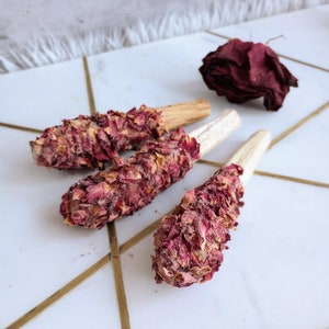 Rose Palo Santo Fusion Smudge Pops/wildcrafted/beeswax, Rose Oil Rose ...