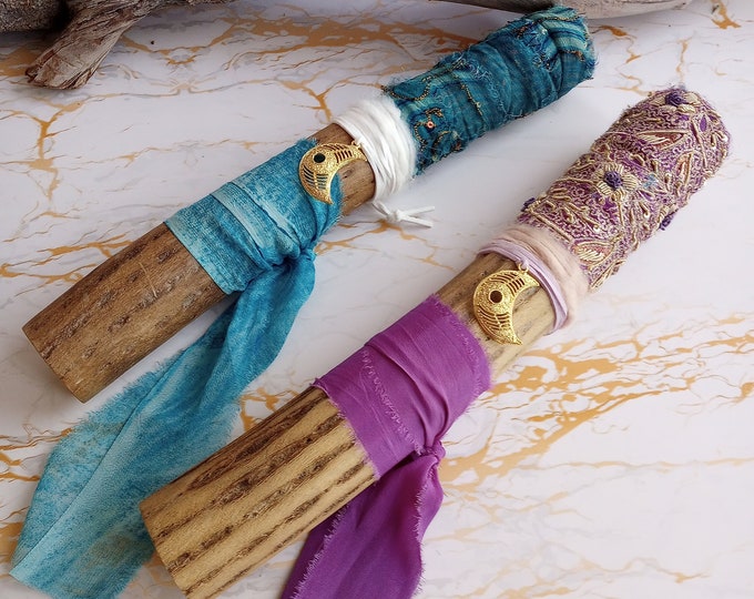 Moon Rain Stick/gold Plated Moon Jewlery/12 Inch Size/embroidered Silk ...