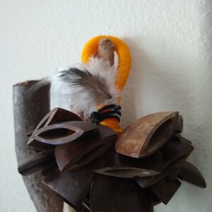 Coconut Seed Shaker/coco Ghungroo/shaman Rattle/natural Feather ...