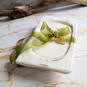 Vanilla Labdanum Dough Bowl Candle/gold Plated Heart Charm/coconut Soy ...