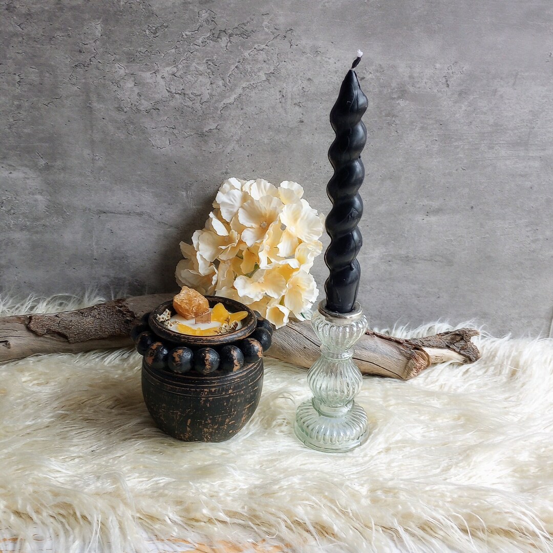 Spring Equinox Candle Holder Set/vanilla Cashmere Scent/clay Candle ...