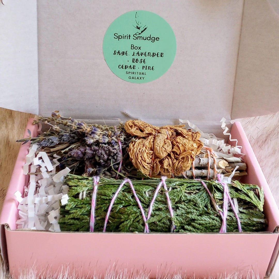 Spirit Smudge Box/sage Lavender Rose Cedar Pine Smoke Wands/energy ...