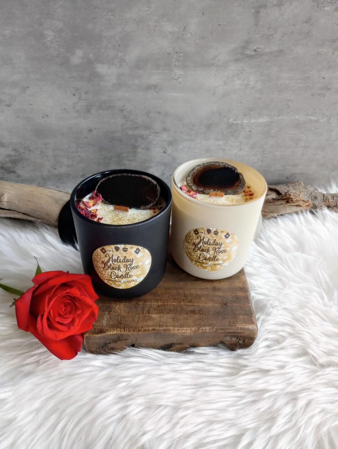 Black Rose Holiday Candle/dark Rose Labdanum Scent/rose Petals, Eco ...