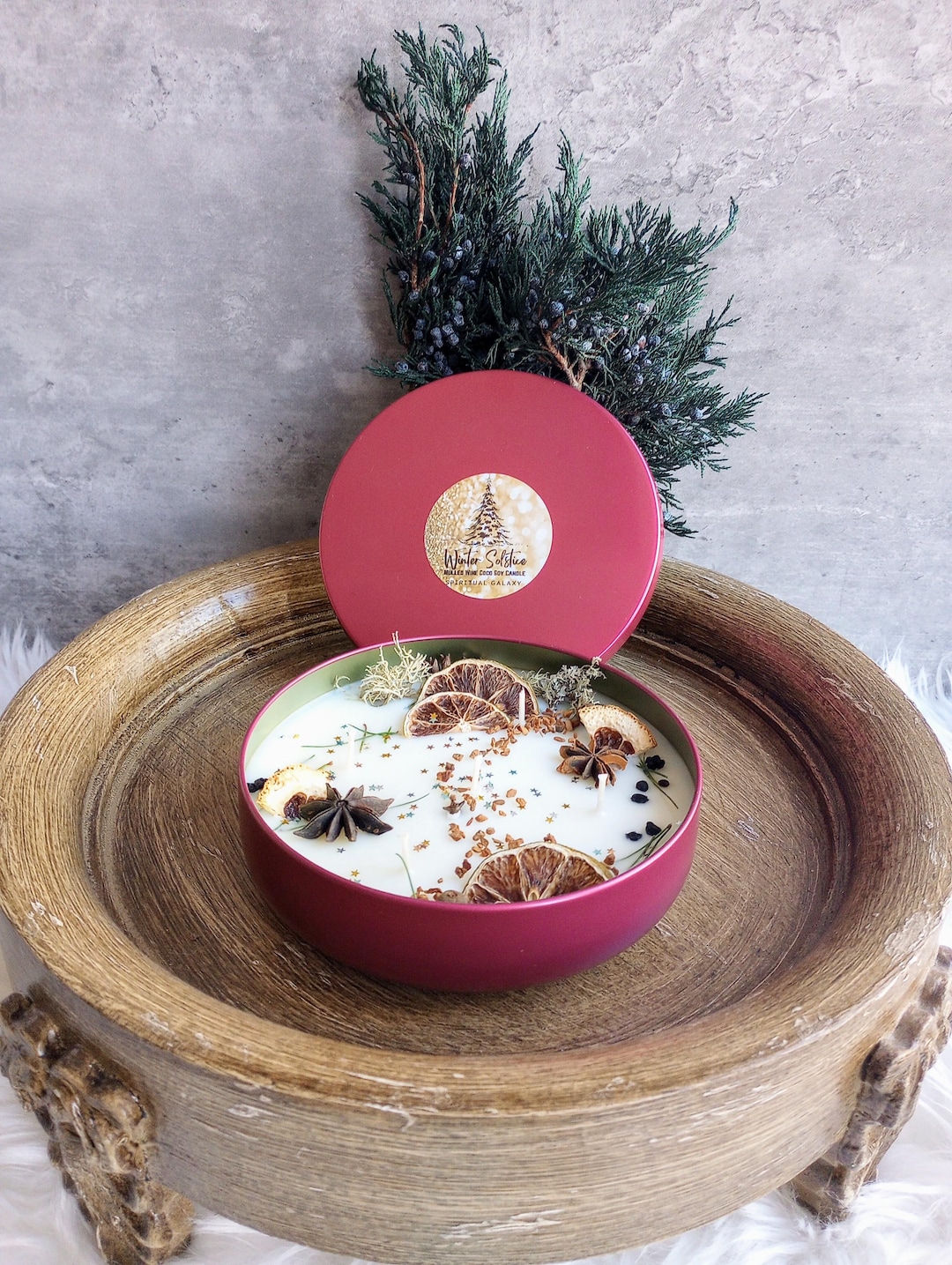 Winter Solstice Candle/16 Oz Candle/mulling Spices Scent/dried Citrus ...