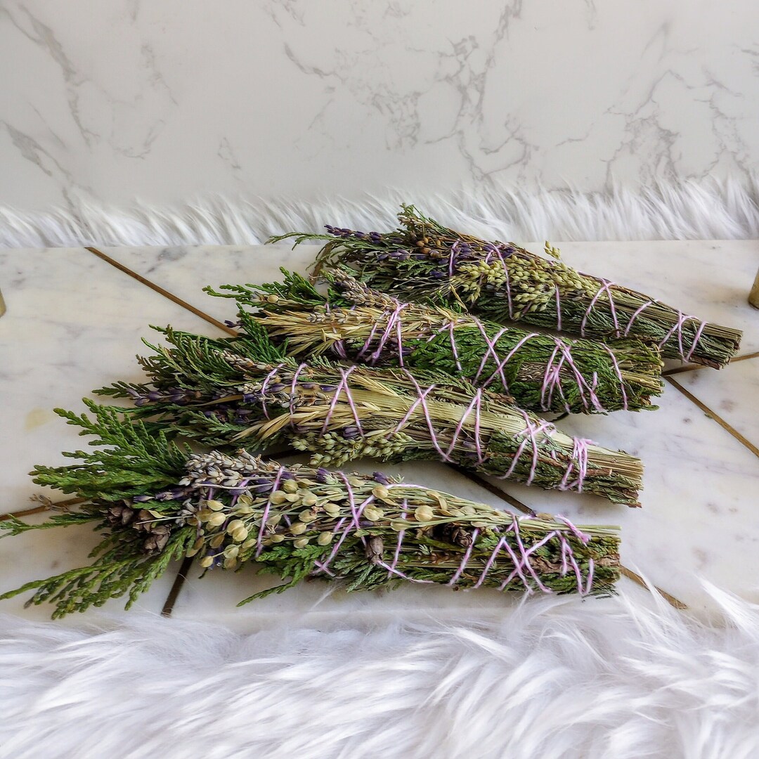 Grounding Cedar Lavender Smudge/prairie Grasses/herbal Floral Smudge ...