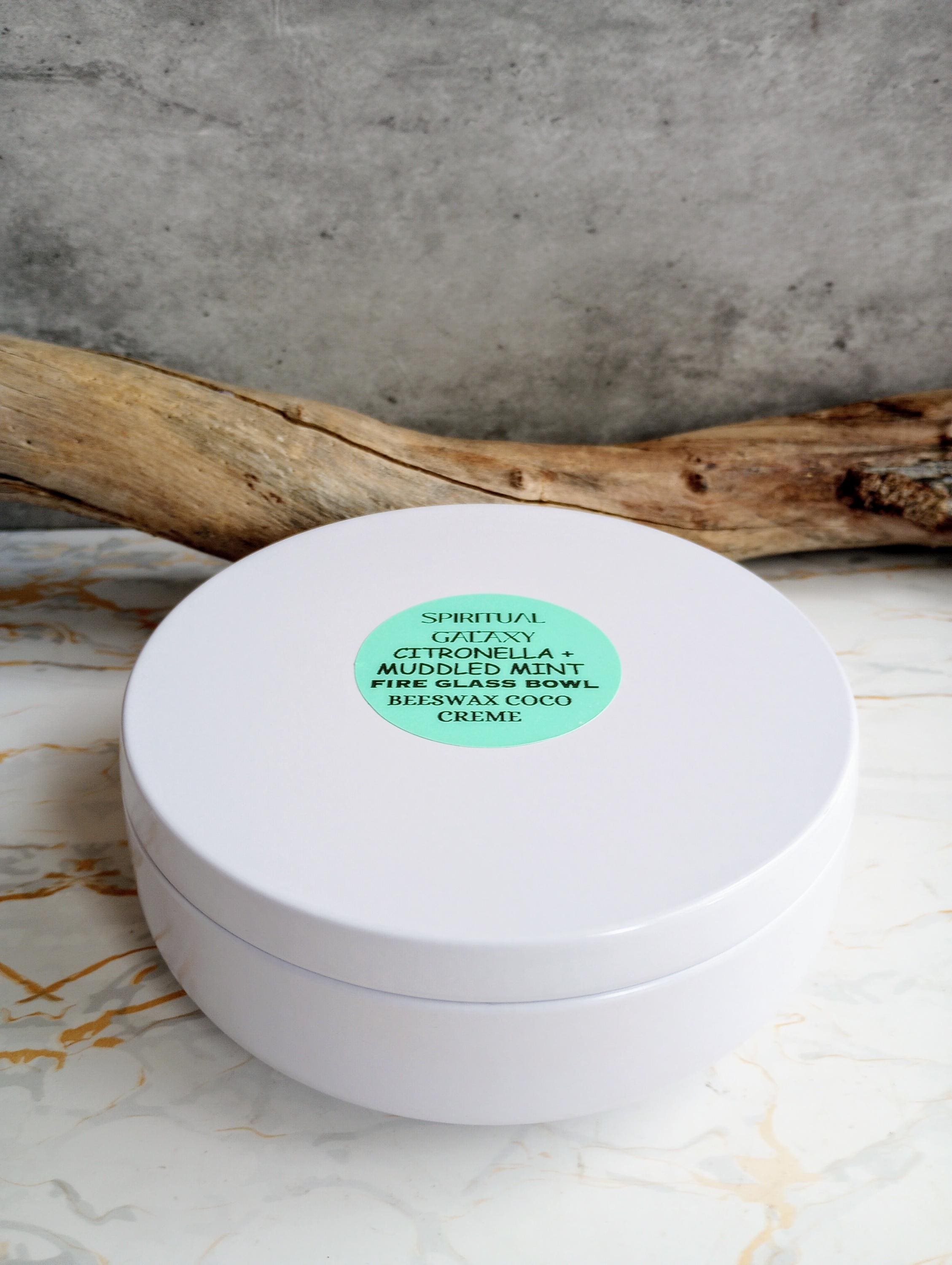 Citronella + Muddled Mint Fire Glass Bowl/insect Repelling/essential ...