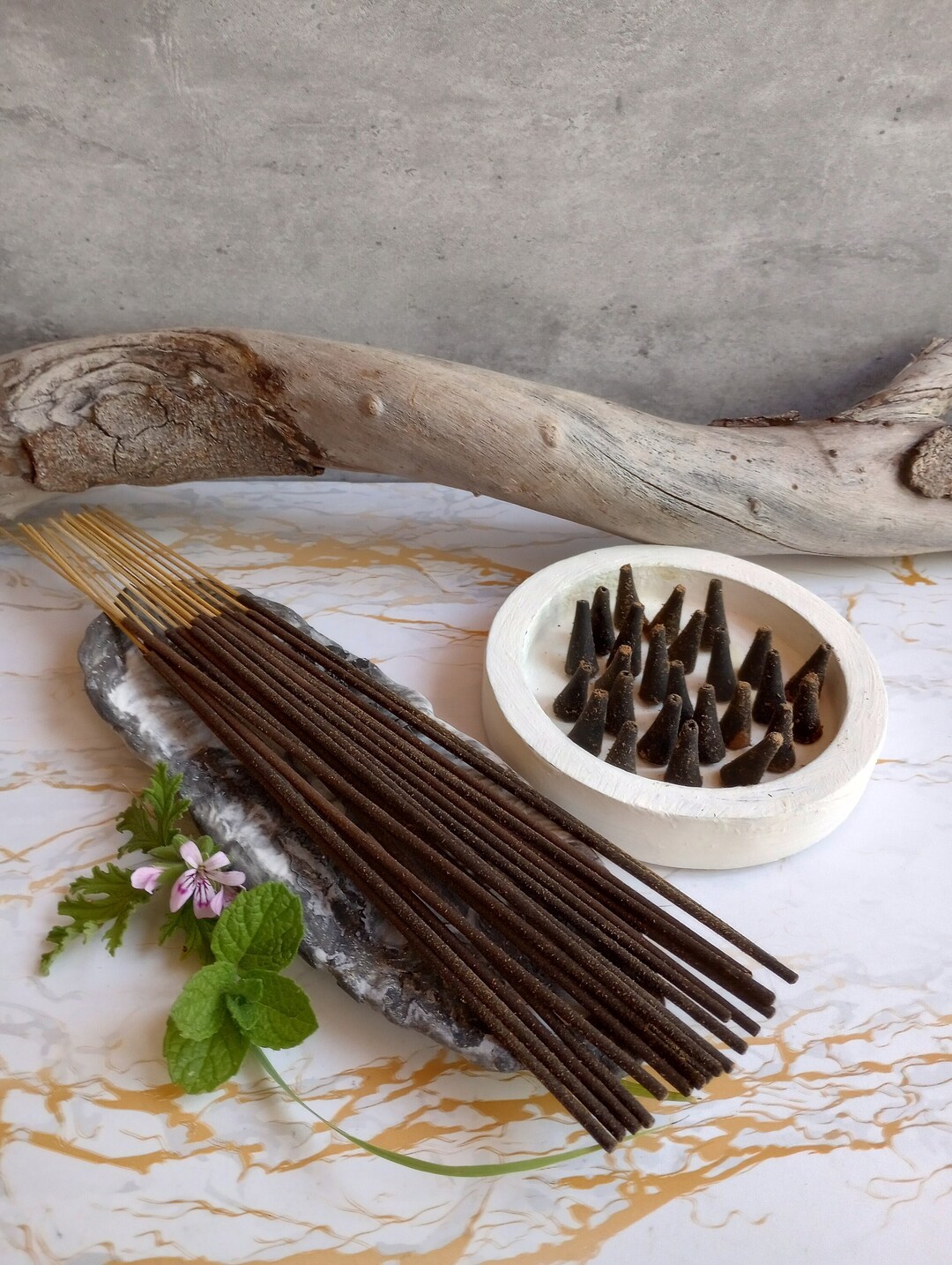 Natural Citronella, Lemongrass Mint Incense Cones or Sticks/essential ...