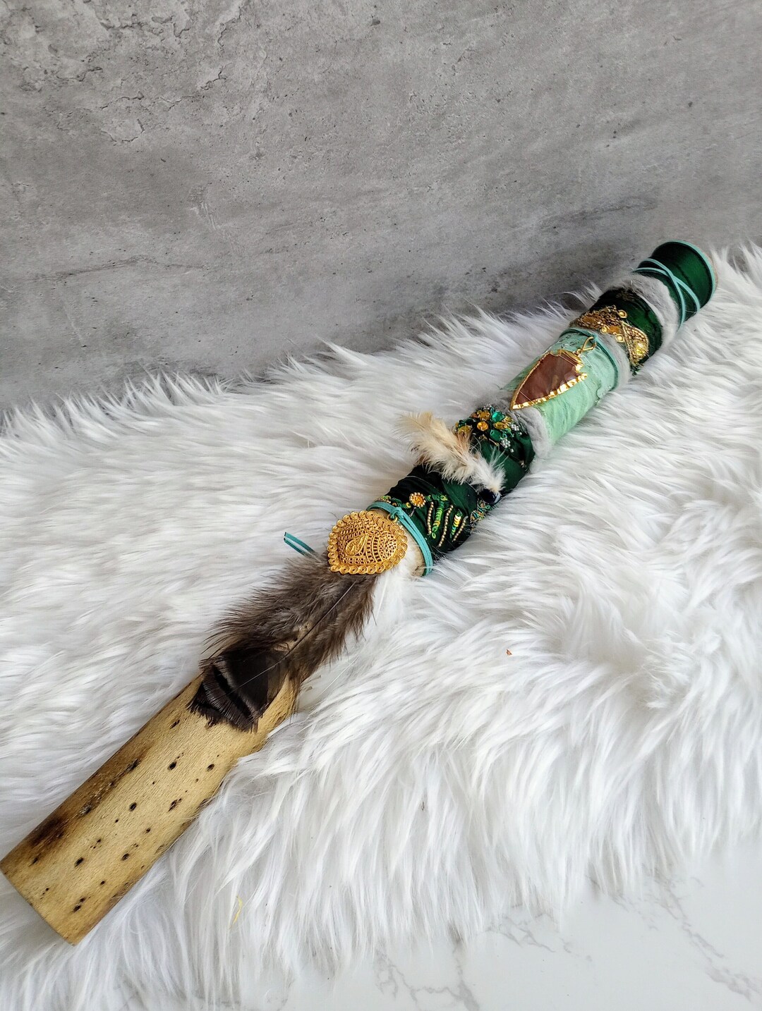 Heart Chakra Rain Stick With Heart Pendant Arrowhead Jasper Crystal/20 ...