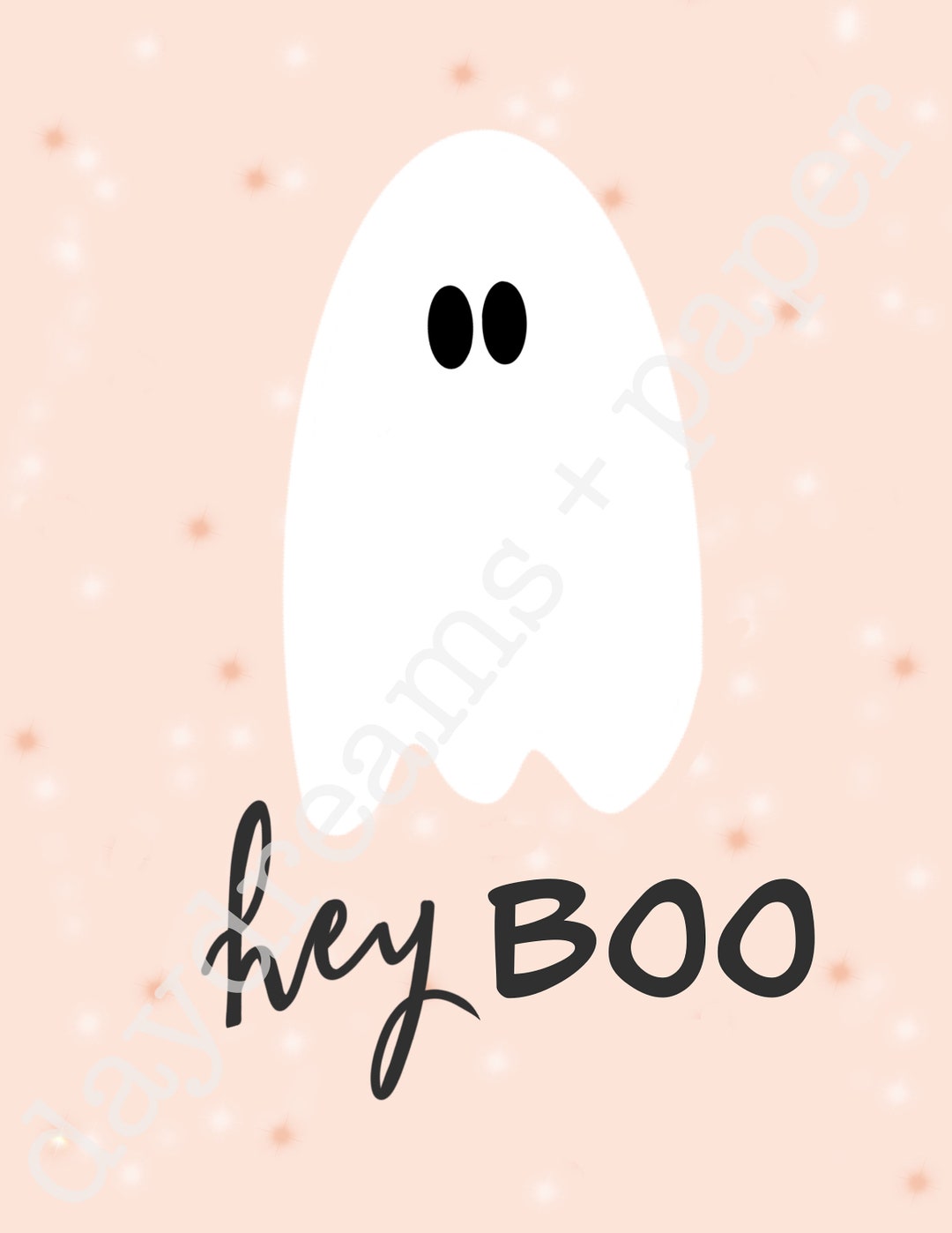 Hey Boo Digital Halloween Printable - Etsy