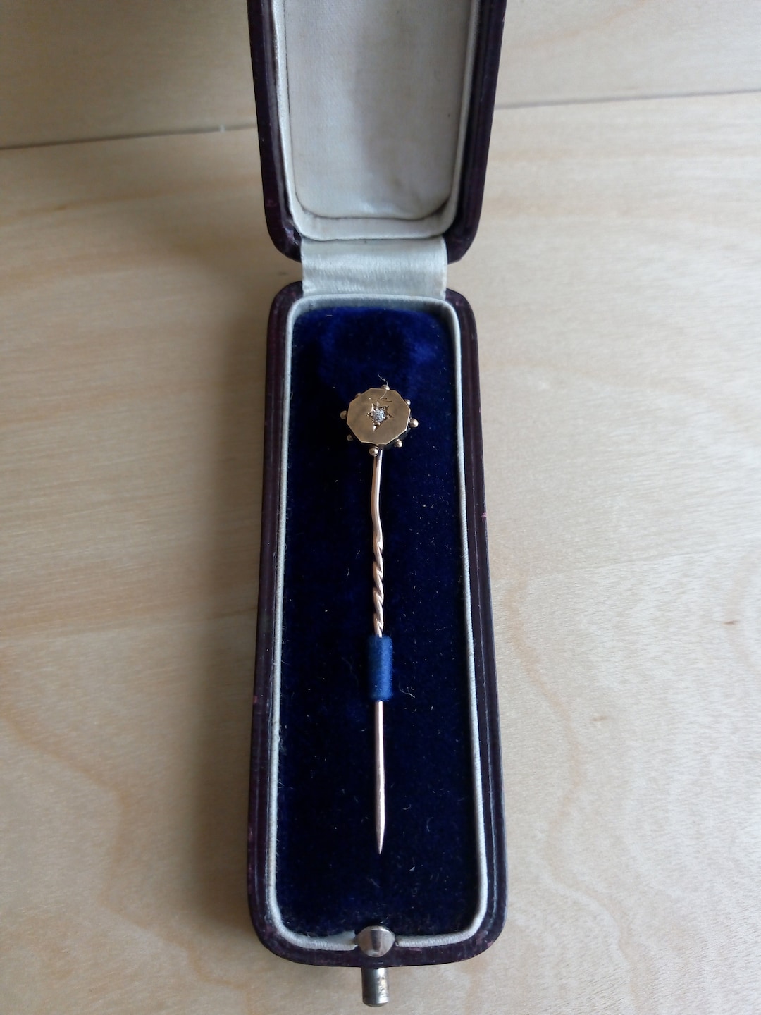 Antique Gold & Diamond Tie Pin/stickpin, 18ct Twisted Style Pin With ...