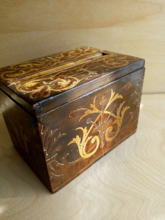 Magic Cigarette Box Antique Marquetry Delightful Pattern | Etsy