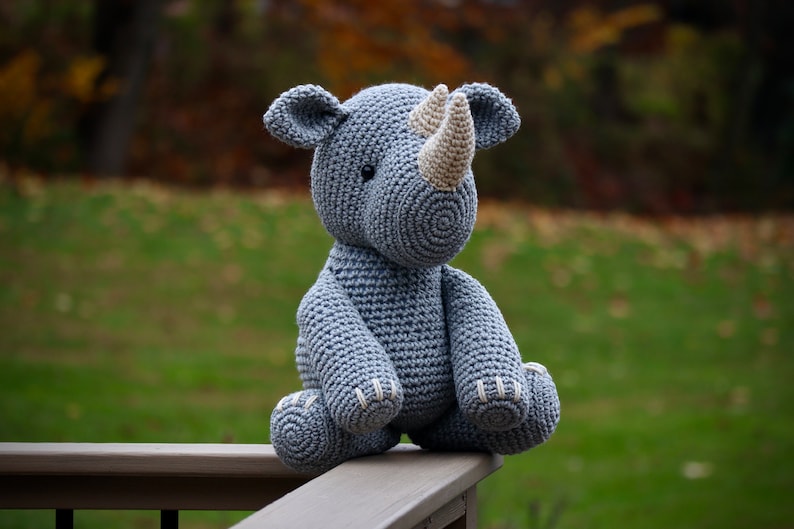 Ricky the Rhino Pattern-rhino Crochet Pattern-amigurumi - Etsy