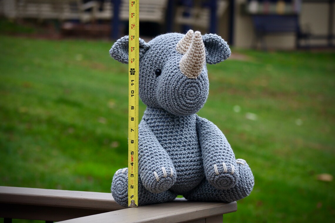 Ricky the Rhino Pattern-rhino Crochet Pattern-amigurumi - Etsy