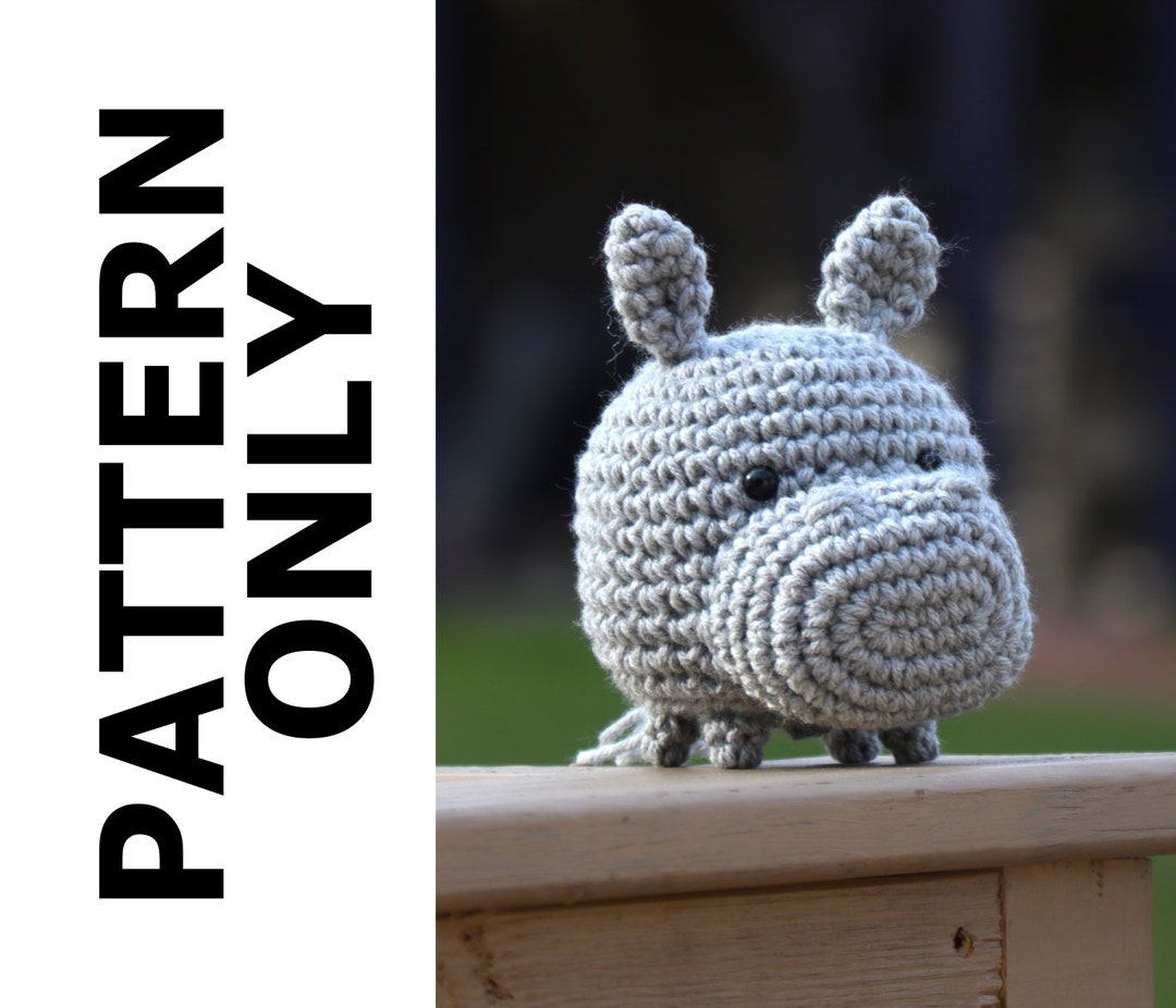 Hippo Pattern-mini Hippo Pattern-hippo Crochet Pattern-amigurumi ...