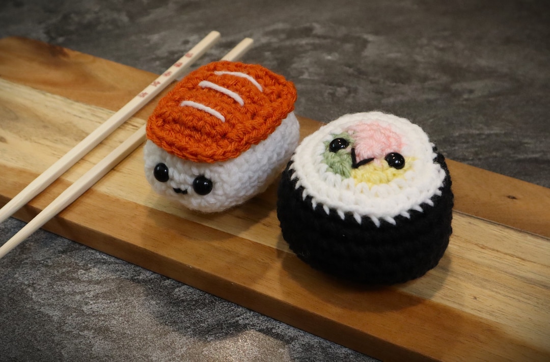 Sushi-crochet Sushi-crochet Nigiri-amigurumi Food-crochet Sushi-stuffed ...
