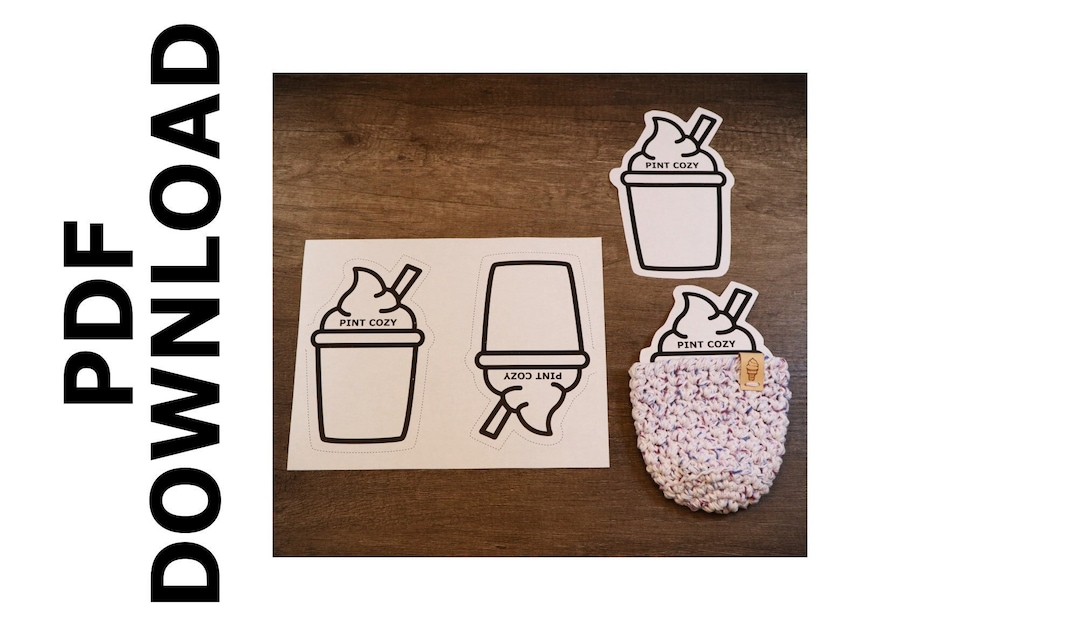 Printable Ice Cream Pint Cozy Templet-downloadable Pdf-insert for ...