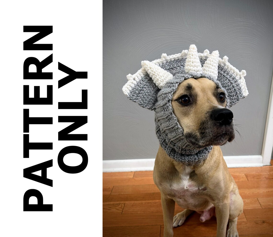 Triceratops Dog Snood Cowl Pattern-dog Snood-dog Snood Crochet Pattern ...