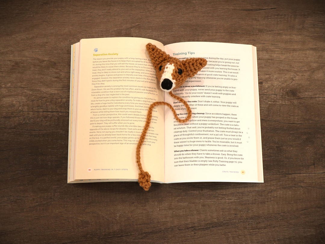 Corgi Bookmark-crochet-amigurumi-bookmark-crochet Corgi Bookmark ...