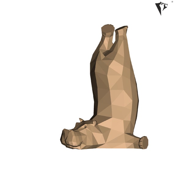 PDF Download 3D model papercraft Hippo Papercraft Papercraft pattern ...