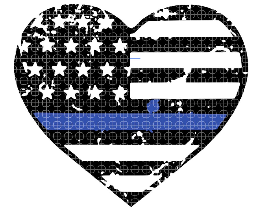 Thin Blue Line Heart | SVG or PDF | Instant Download! - Etsy