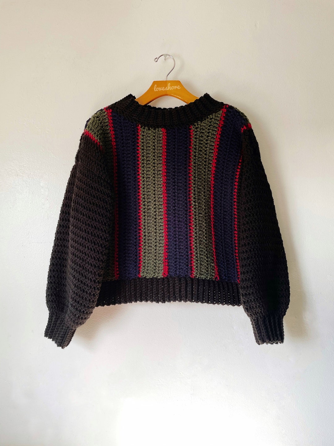 Vertical Stripes Crochet Sweater colors Customizable - Etsy