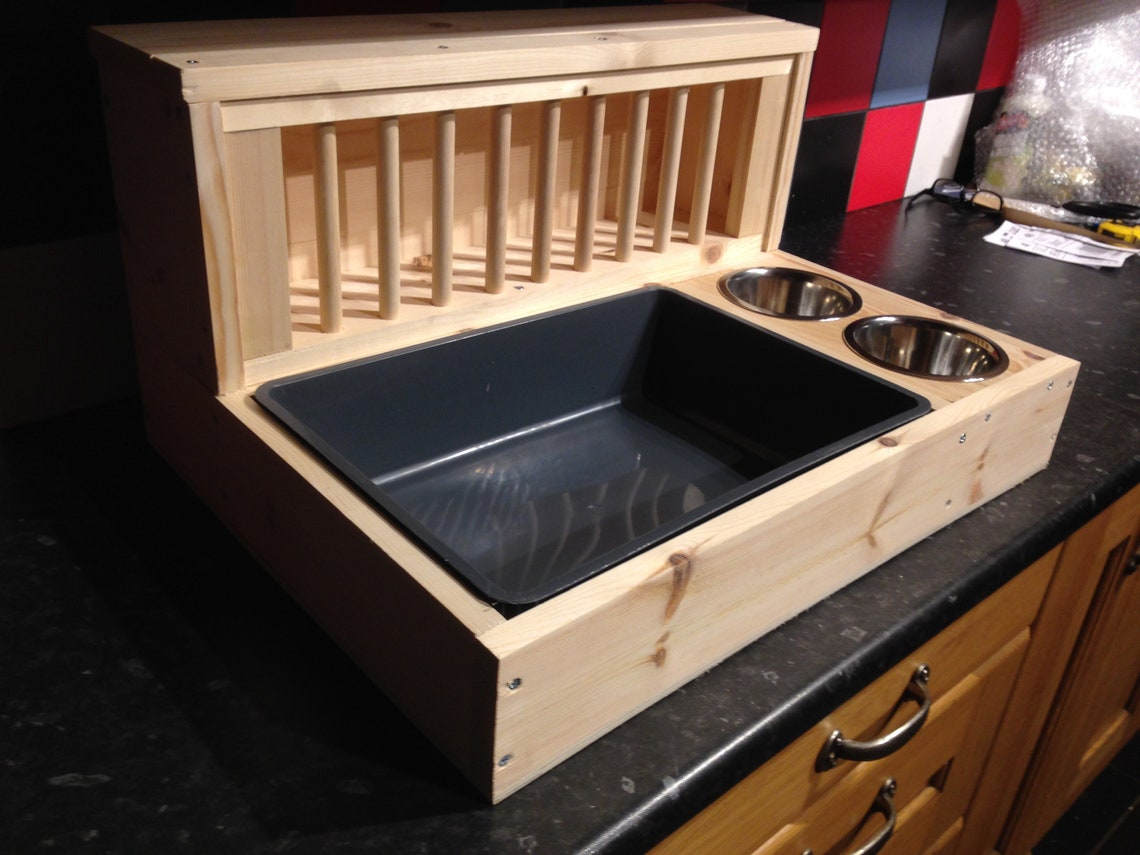 Rabbit Hay Feeder 3 in 1 Hay & Food Bowls With Litter Tray | Etsy