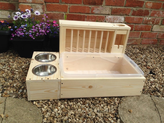 4 in 1 XL Rabbit Feeder With Bowls and Water Bottle Holder - Etsy