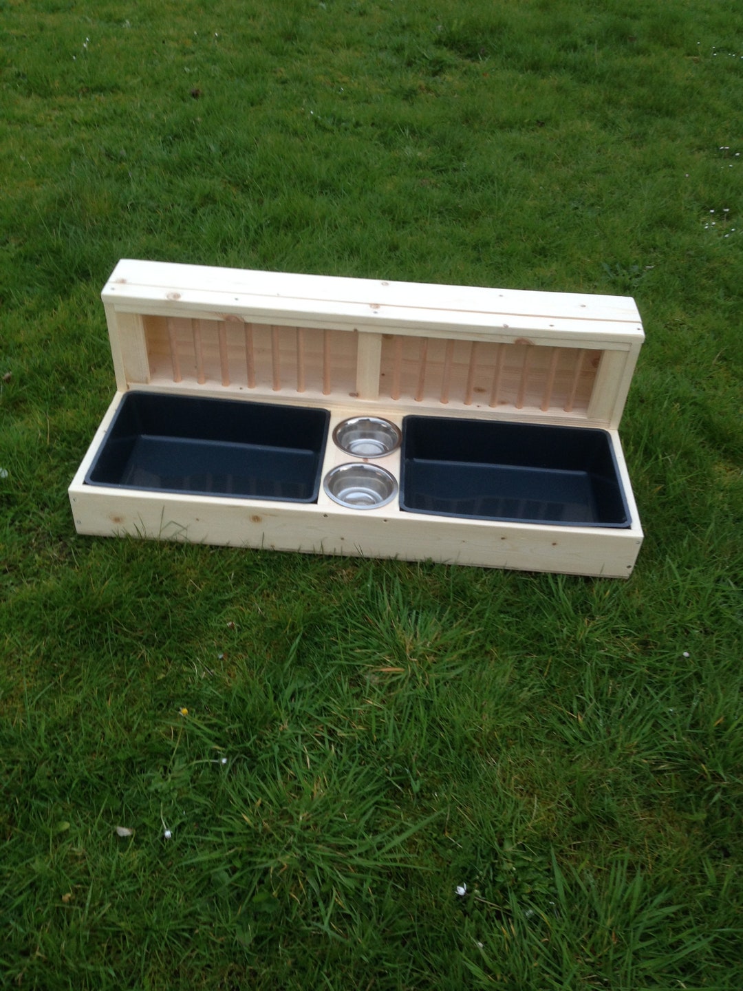 Double Rabbit Hay Feeder With Litter Trays and 2 Food Bowls - Etsy