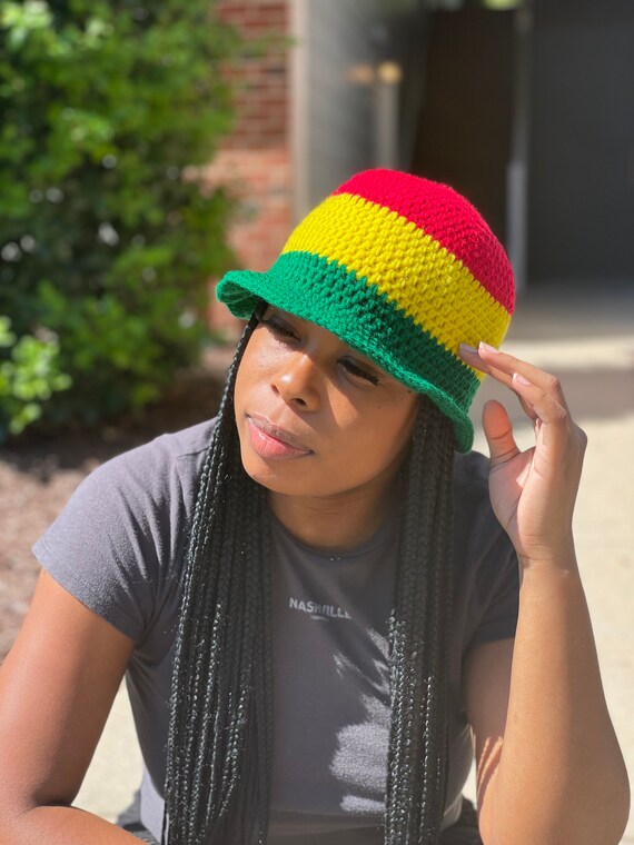 Crochet Bucket Hat Crochet Rasta Hat Rasta Bucket Hat. - Etsy