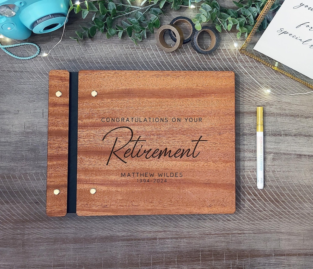 Custom Retirement Memory Book, Retirement Guest Book, Custom Retirement ...