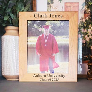 Personalized Graduation Photo Frame - Engraved Cherry, Maple, or Walnut ...