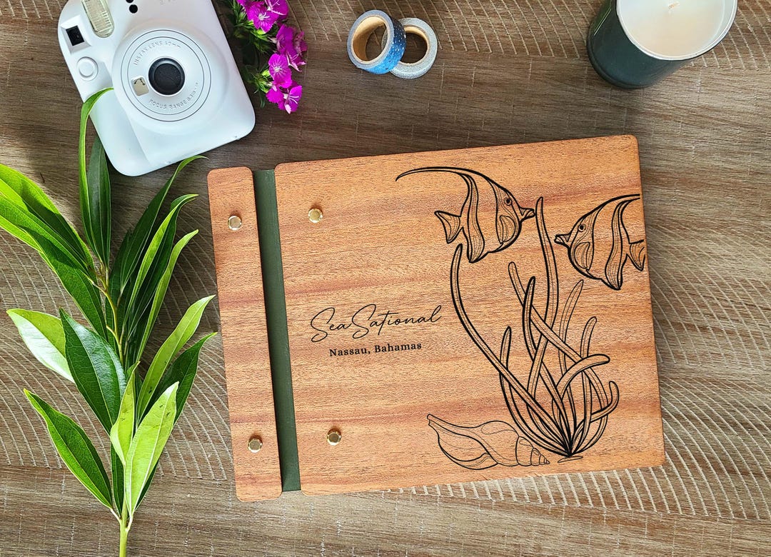 Custom Engraved Beach House Guest Book: Tropical Reef Fish Welcome Book ...