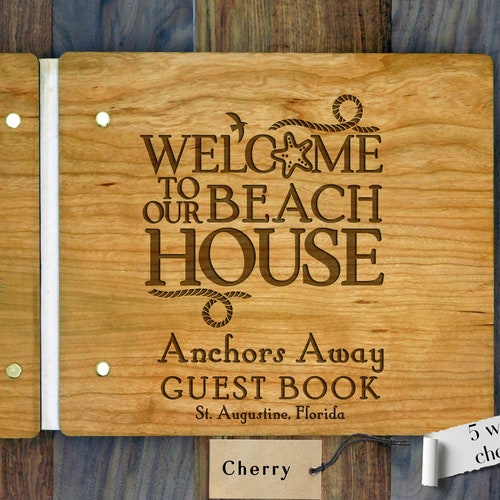 Custom Guest Book for Beach House Beach Vacation Rental House | Etsy