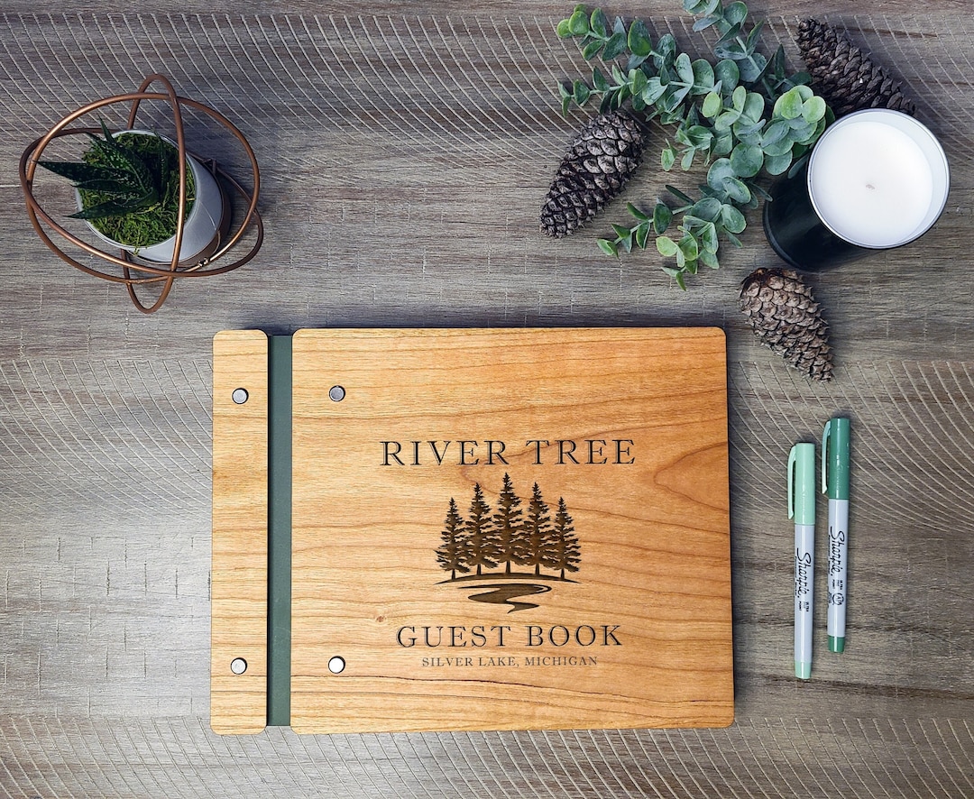 Custom Engraved Guest Book for Vacation House Lodge, Cabin, Mountain ...