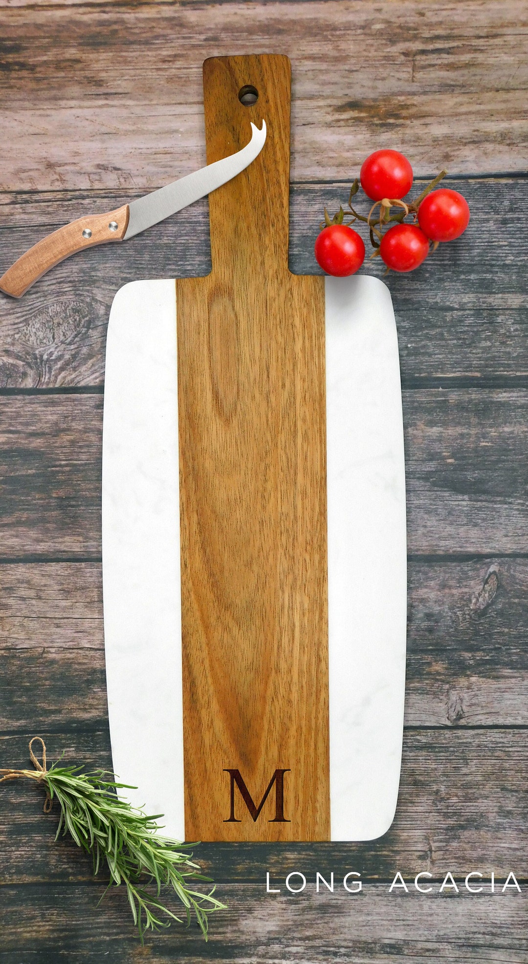 Custom Cheese Board. Acacia Wood Marble Cheese Board With Custom ...