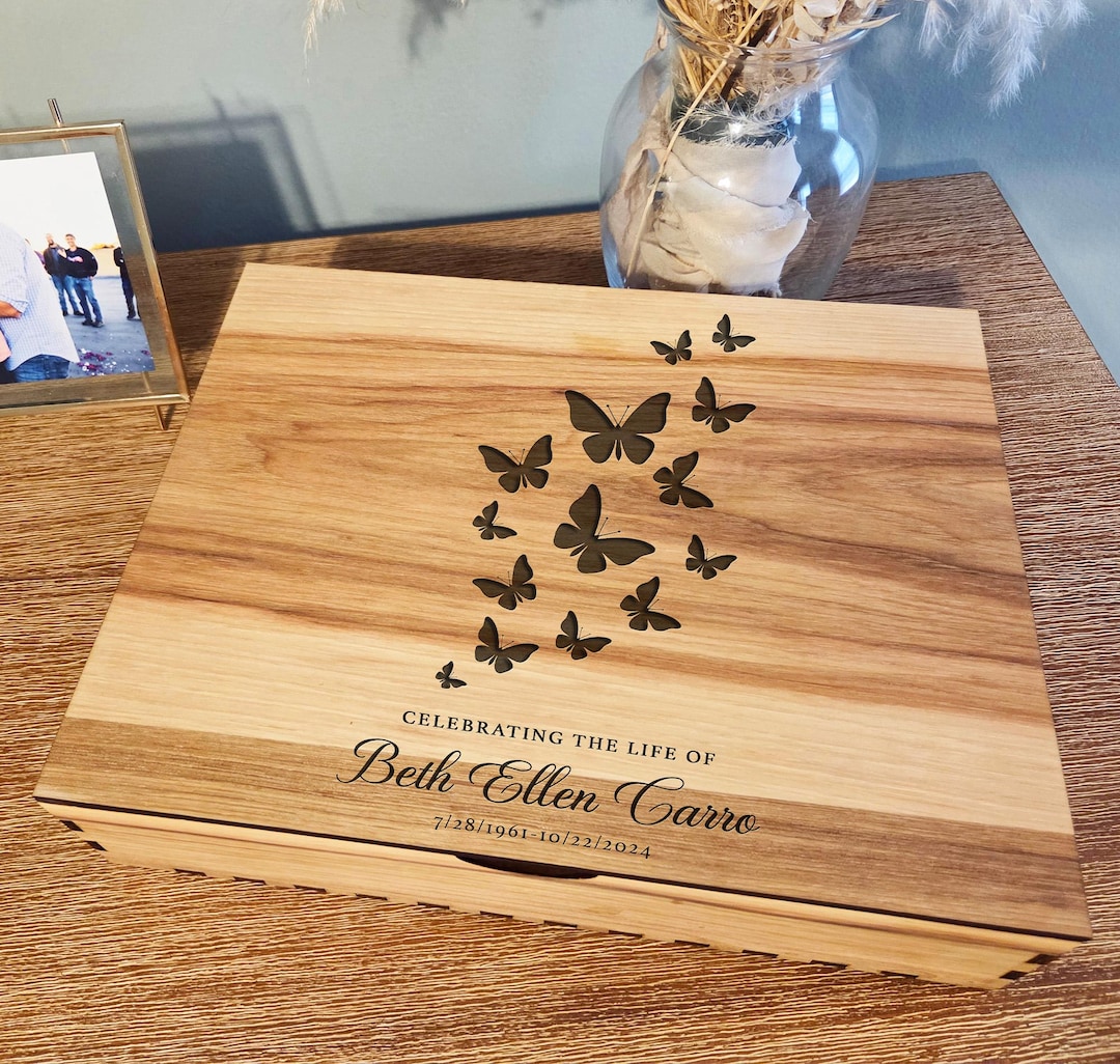 Engraved Wooden Keepsake Box: Memorial, Wedding, or Retirement Gift - Etsy