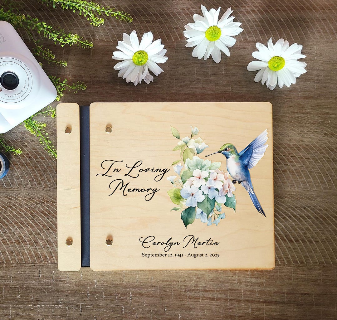 Hummingbird Botanical in Loving Memory With Color Printed Cover- Custom ...