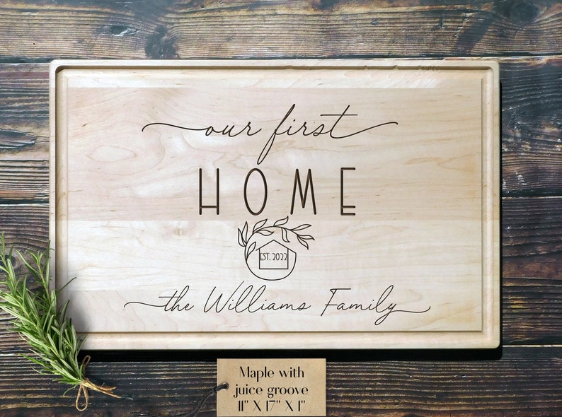 Our First Home Engraved Cutting Board. First Home New Home - Etsy