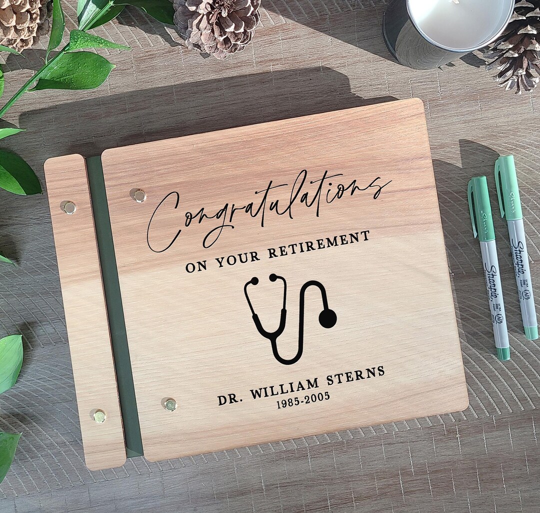 Custom Engraved Retirement Memory Book | Medical Professionals, Doctors ...