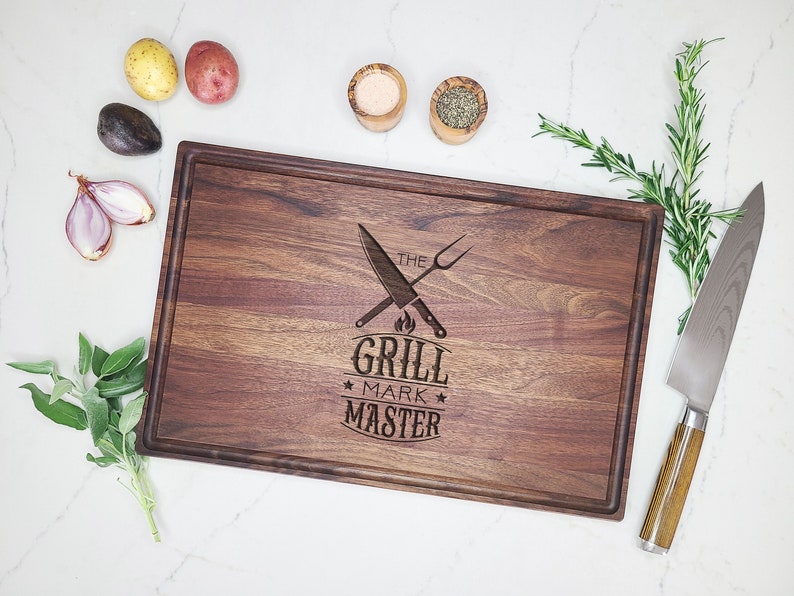 Grill Master Engraved Wood Cutting Board, BBQ Gift - Etsy