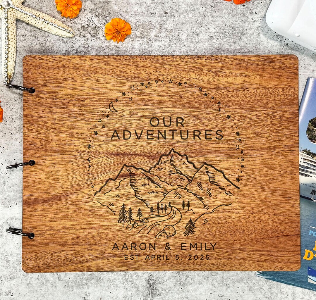 Our Adventure Book Custom Adventure Books Engraved Couples Photo Memory ...