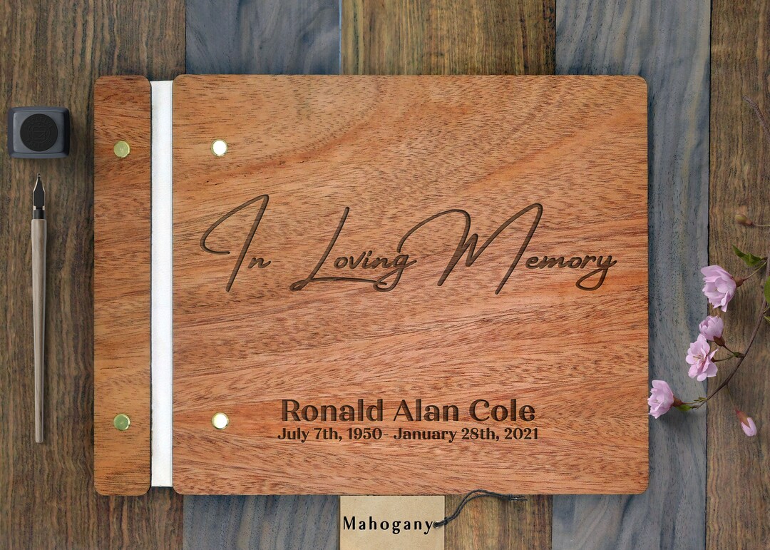 In Loving Memory Custom Wooden Memorial Guest Book Wood Funeral Guest ...
