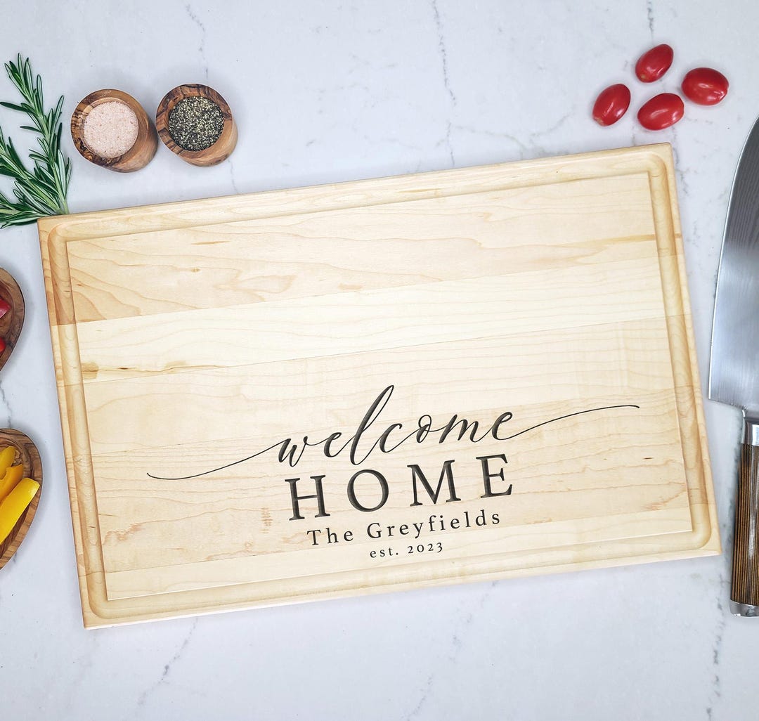 Personalized Welcome Home Engraved Cutting Board Gift. Housewarming ...
