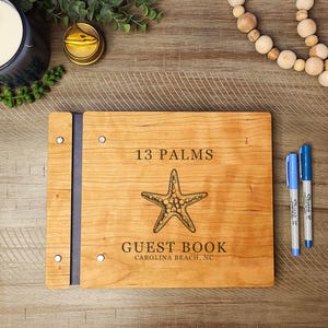 Custom Guest Book for Beach House, Beach Vacation Rental House Guest ...