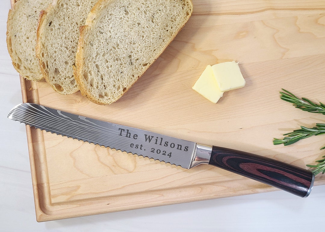 Personalized Bread Knife. Custom Engraved Stainless Steel Blade Bread ...